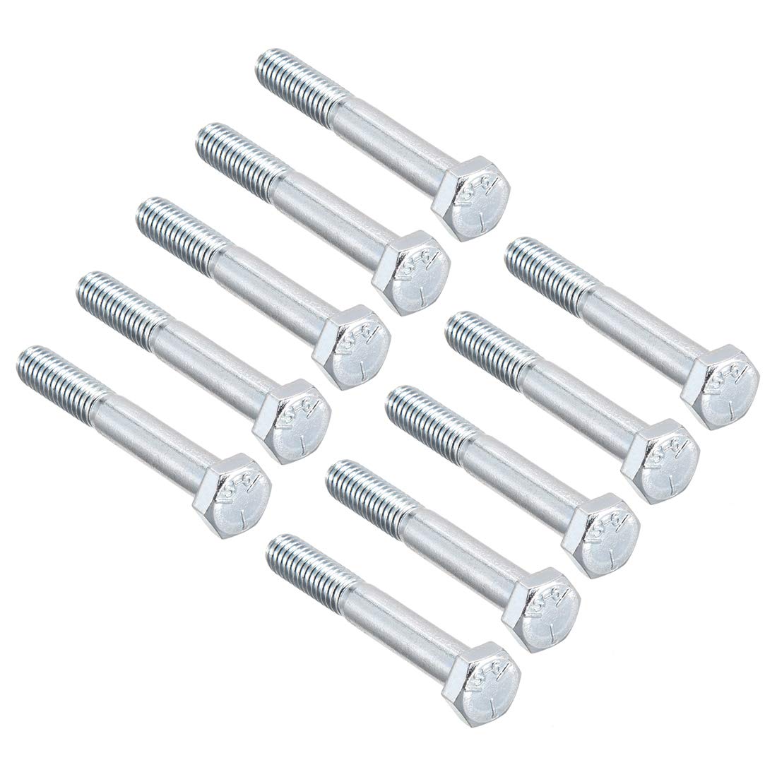 uxcell Hex Head Screw Bolts Carbon Steel 5/16"-18x2-1/4" Fastener Grade 5 UNC 10pcs