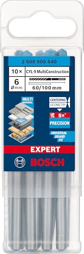 Bosch Professional 10x Expert CYL-9 MultiConstruction Drill Bit (for Concrete, Ø 6,00x100 mm, Accessories Rotary Impact Drill)