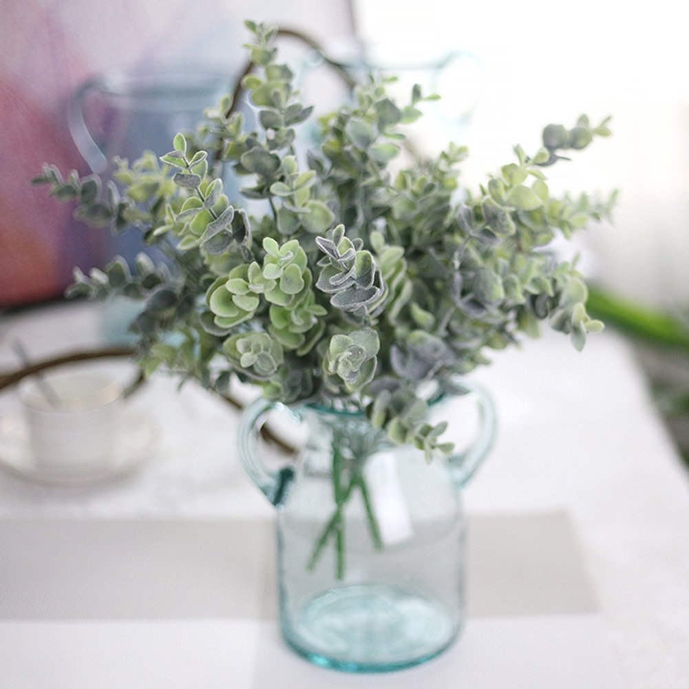 Bluelans® Artificial Fake Plastic Artificial Plastic Plant Eucalyptus Grass for Home Garden Wedding Party Decoration
