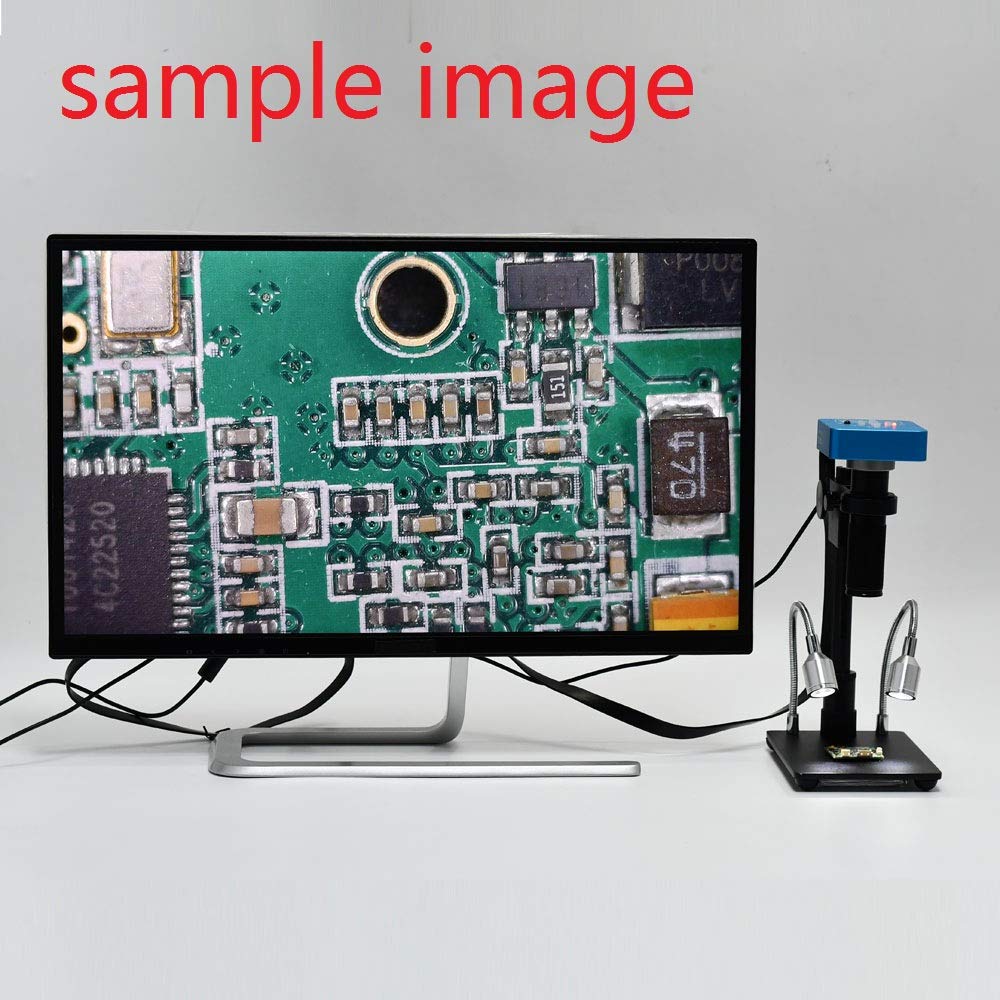 HAYEAR 34MP 2K 1080P 60FPS Full HD HDMI USB Electronic Digital Video Soldering Microscope Camera Magnifier +150X Zoom C-Mount Lens + Adjustable Illumination for Cell Phone PCB Repairing Portable