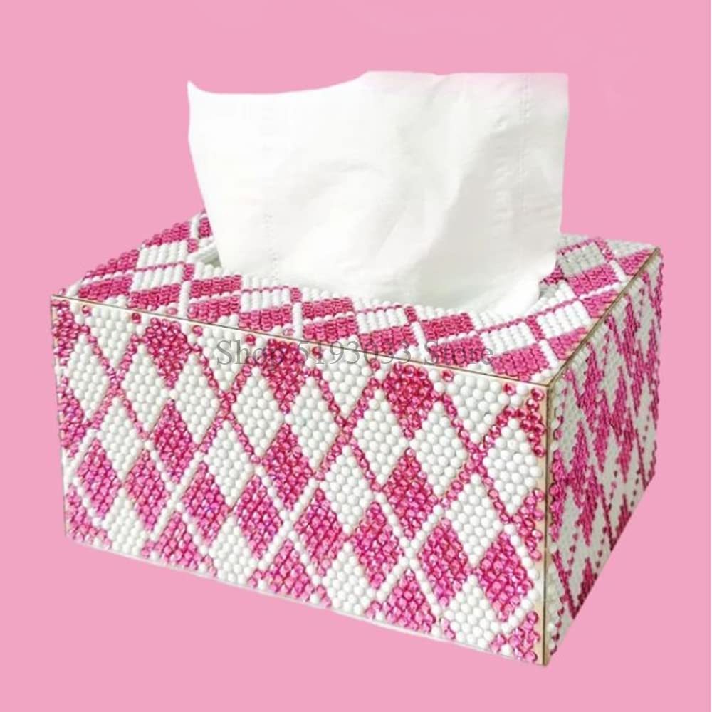 5D Diamond Painting Box Storage Containers,Diamond Painting Tissue Box Cover, Paper Facial Tissue for Bathroom Countertop Night Stand Kitchen Dining Table Bedroom Office Car (C,14.5x7.7x10.5cm)