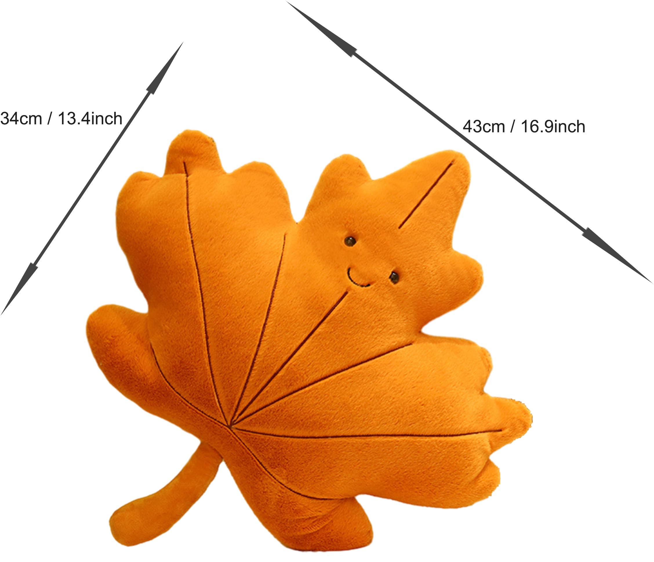 TONGSONG Soft Plush Maple Leaf Pillow Stuffed Maple Leaf Animal Plush Toy Maple Leaf Plushies Home Decor for Lover in Birthday and Holiday