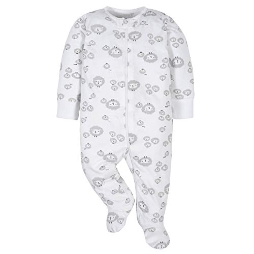 Gerber Unisex Baby 4 Pack Sleep 'N Play Footie Sheep Grey Newborn