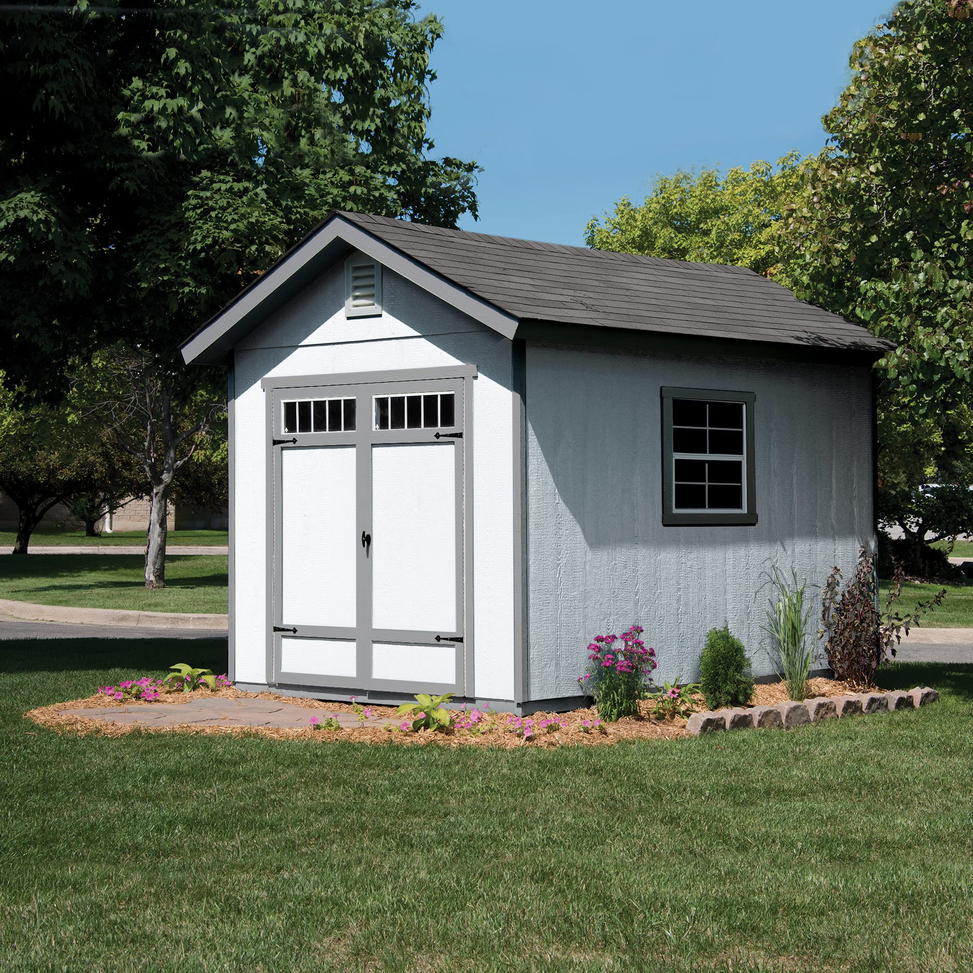 Handy Home Products Beachwood 8x12 Do-it-Yourself Wooden Storage Shed Tan