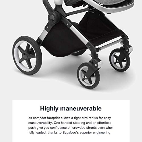 Bugaboo Lynx - The Lightest Full-Size Baby Stroller - All-Terrain with an Effortless Push and One-Handed Steering - Compatible with Bugaboo Turtle One by Nuna Car Seat - Alu/Black