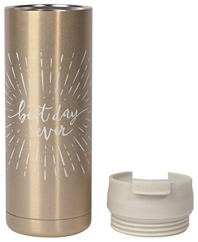 Now Designs Double Walled Stainless Steal Travel Mug, Best Day Ever