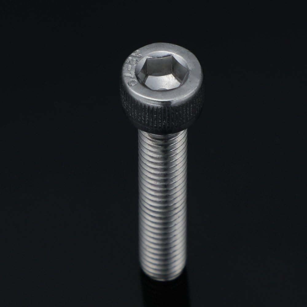 M5-0.8 x 20mm Socket Head Cap Screws, Allen Socket Drive, 304 Stainless Steel 18-8, Full Thread, Bright Finish, 40 PCS