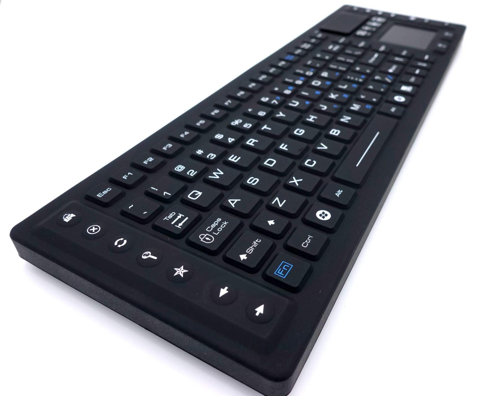 DSI RF Wireless Keyboard with Touchpad IP67 Waterproof Silicone Black TBK104