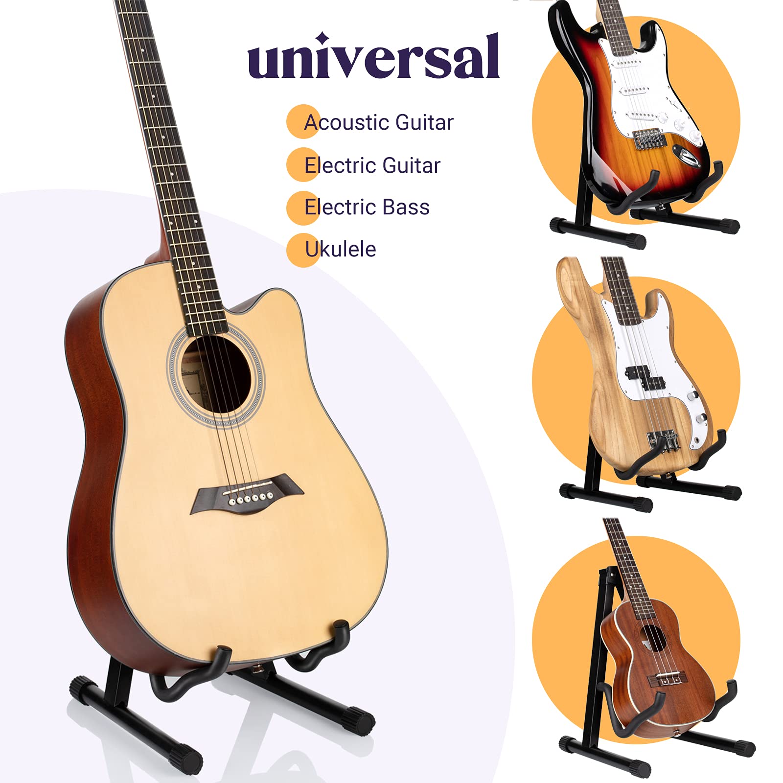 CAHAYA Guitar Stand A-Frame Universal for Acoustic Classical Electric Bass Guitars Floor Guitar Stand CY0252