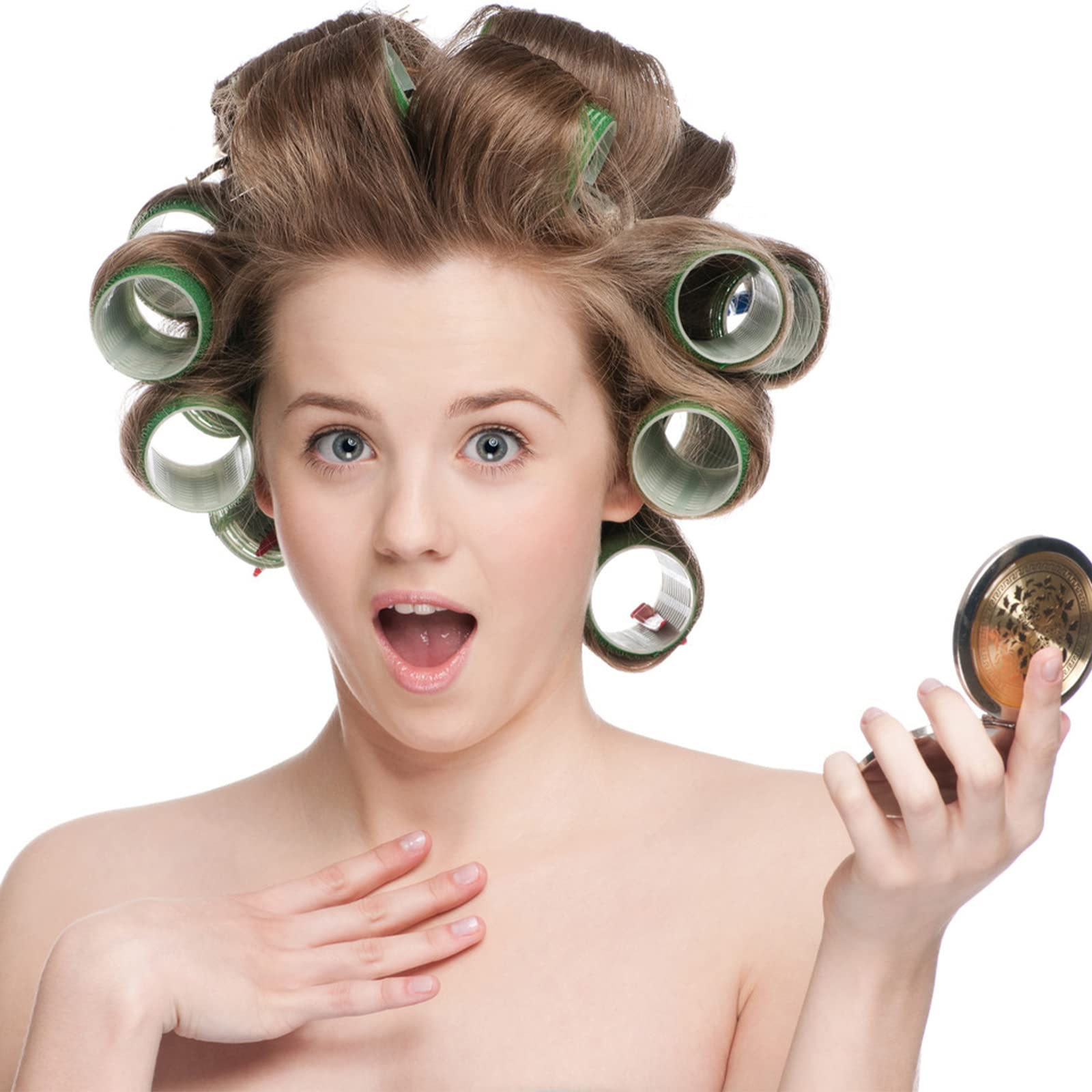 Hair Rollers, 12 Pack Self Grip Salon Hairdressing Curlers, Hair Curlers Sets, DIY Curly Hairstyle, Colors May Vary, JUMBO