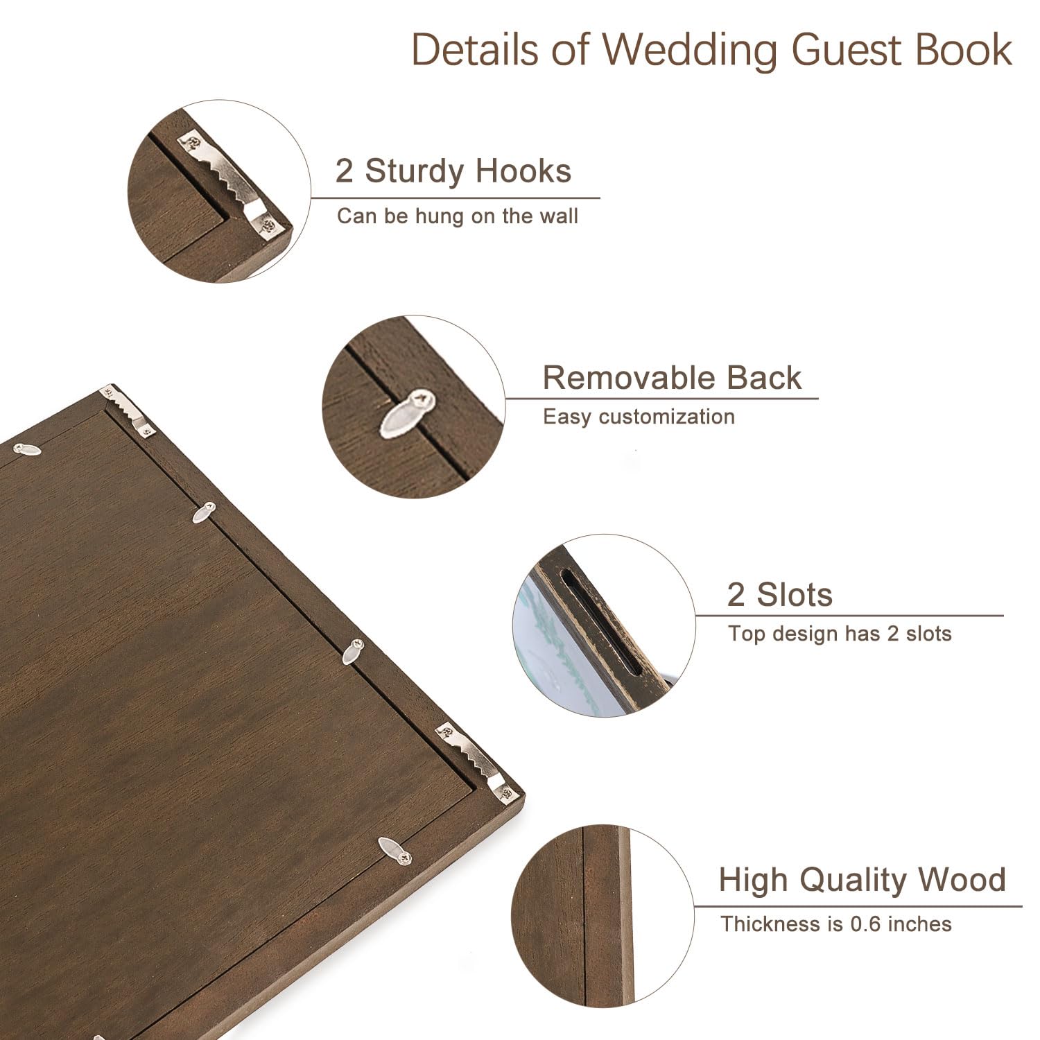 Verveia Wedding Guest Book Alternative,Heart Drop Wood Guest Book with Stand,80 Wooden Hearts,2 Pens,Rustic Wedding Decorations for Reception Sign Book for Baby Shower Birthday Graduation Party