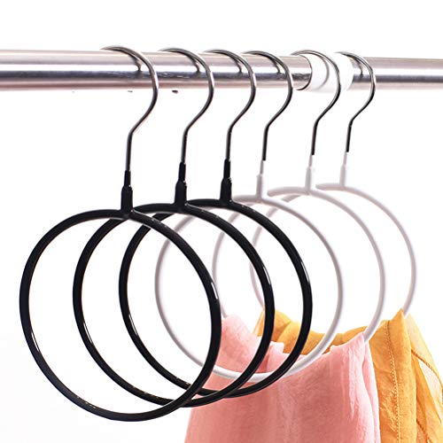 OUNONA 5PCS Metal Belt Ring Hanger for Ties Belts Scarves Shawls Pashminas (Black)