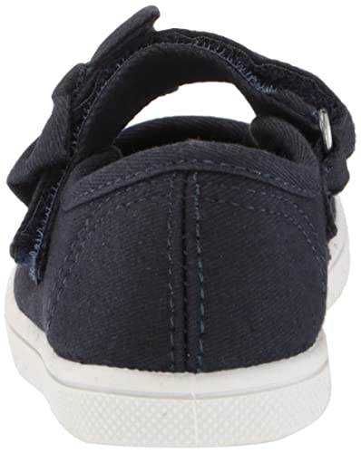 The Children's Place,baby-girls,Slip on Sneakers,Uniform Bow Strap Canvas Sneakers,Navy,10 Toddler