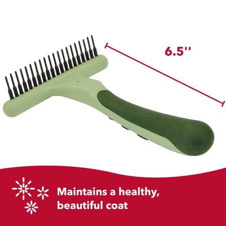 Coastal Pet Safari Dog Single Row Undercoat Rake - Undercoat Brush for Dogs with Medium and Long Hair - Dog Detangler Comb and Dematting Brush - Single Row