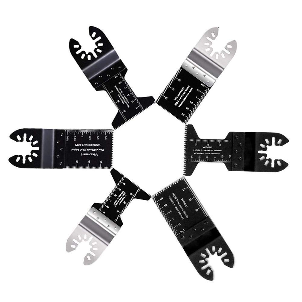 6 Pcs Oscillating Saw Blades Metal Wood Universal Oscillating Multitool Quick Release Saw Blades Kit Compatible with Dewalt Fein Bosch Multimaster Makita Ridgid Ryobi Rockwell