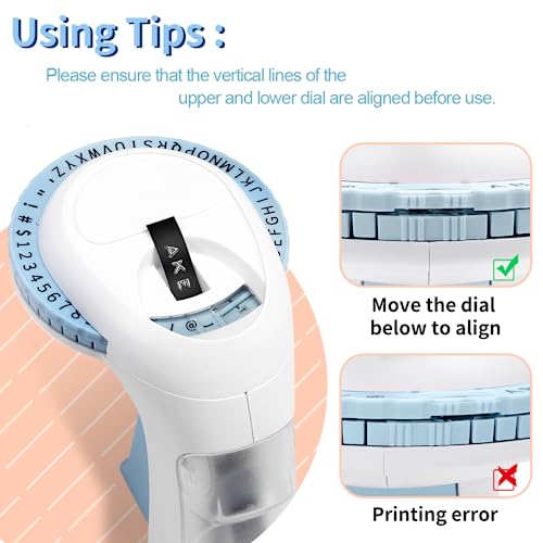 Aken Embossing Label Maker, Omega S Vintage Embossed Labeler, Old School Label Printer, A Protable Handheld Retro Label Maker with 10 Rolls 3D Embossing Label for Home Office DIY, Blue