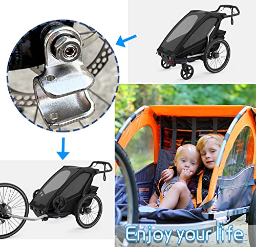 Bike Trailer Hitch for Thule Chariot Bike Trailers Compatible with Thule Chariot Courier Coaster Cadence Axle Mount Bicycle Trailer Strollers (Silver)