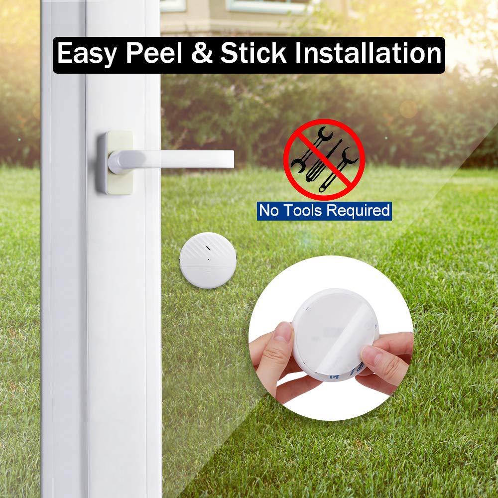 WSDCAM Window Alarm Sensors 125dB Ultra-Slim Wireless Glass Break Detector Vibration Alarm for Home Window and Door Security Glass Break Sensor Alarm - 8 Pack