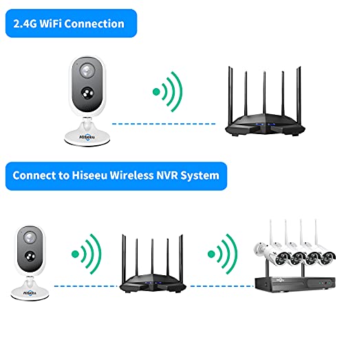 Hiseeu Security Camera Wireless, 2K Home Camera Outdoor & Indoor, Battery Powered Surveillance Camera, PIR Motion Detection, Two-Way Audio, Night Vision