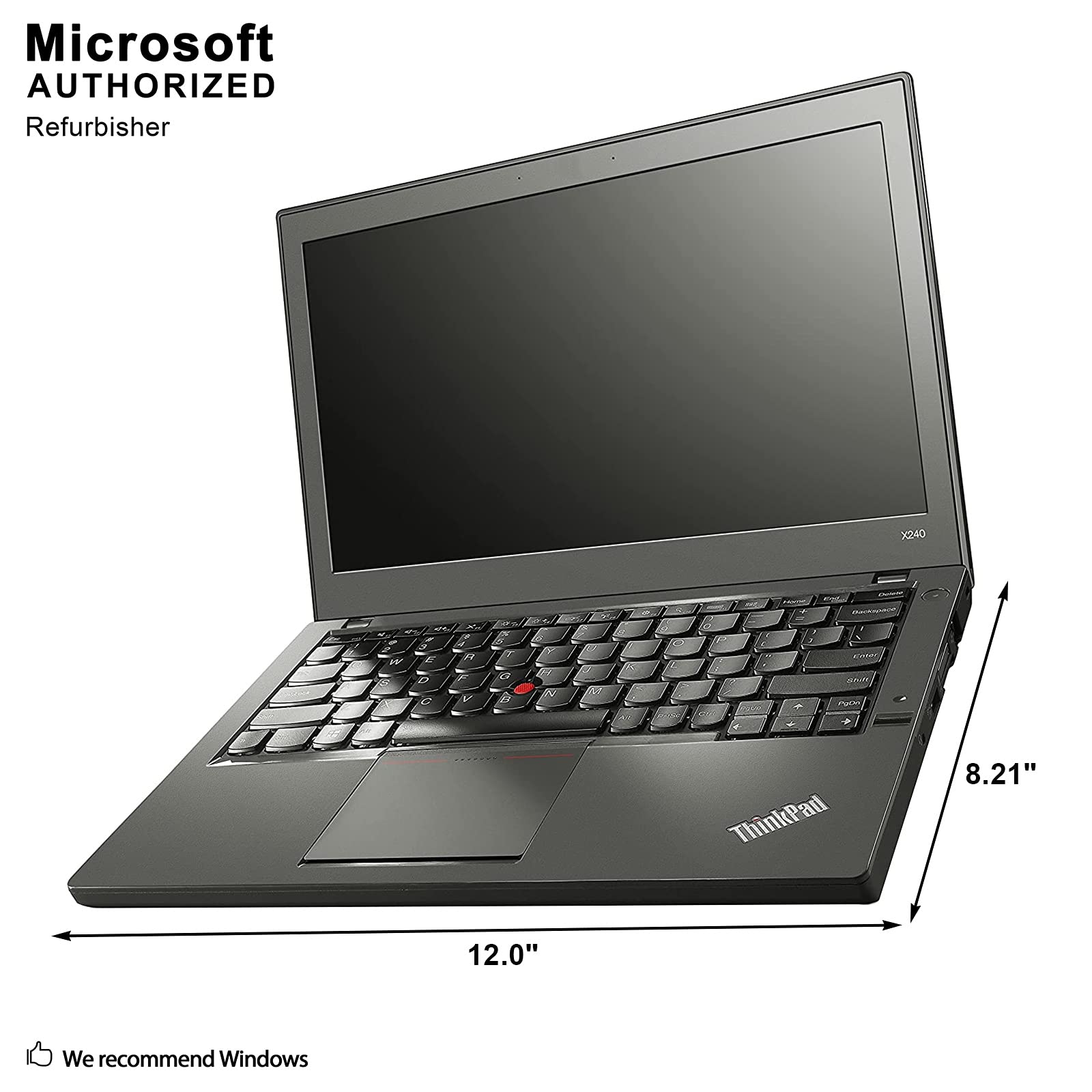 Lenovo ThinkPad X240 12.5-inch Business Laptop, Intel Core i7-4600U up to 3.3GHz, 8G DDR3L, 500G, WiFi, VGA, Mini DP, USB 3.0, Win 10 64 Bit Multi-Language Support (Renewed)