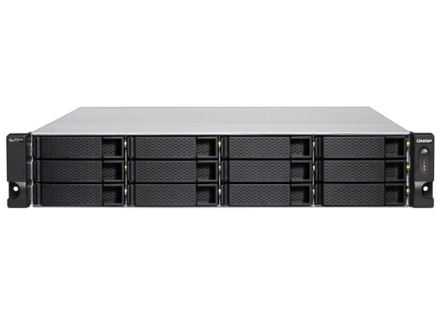 QNAP TS-h1283XU-RP-E2236-32G SAN/NAS Storage System - Intel Xeon E-2236 Hexa-core (6 Core) 3.40 GHz - 12 x HDD Supported - 0 x HDD Installed - 12 x SSD Supported - 0 x SSD Installed - 32 GB RAM DDR4 S
