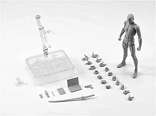 CUYUFIA Action Figures Body-Kun DX & Body-Chan DX PVC Model SHF(Grey Color) with Box Drawing Figure Models for Artists (Male+Female)