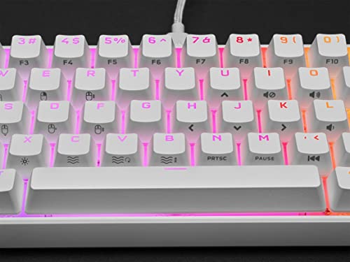 Corsair - K65 RGB Mini Wired 60% Mechanical, CH-9194114-NA, Cherry MX Speed Linear Switch Gaming Keyboard with PBT Double-Shot Keycaps - White (Renewed)