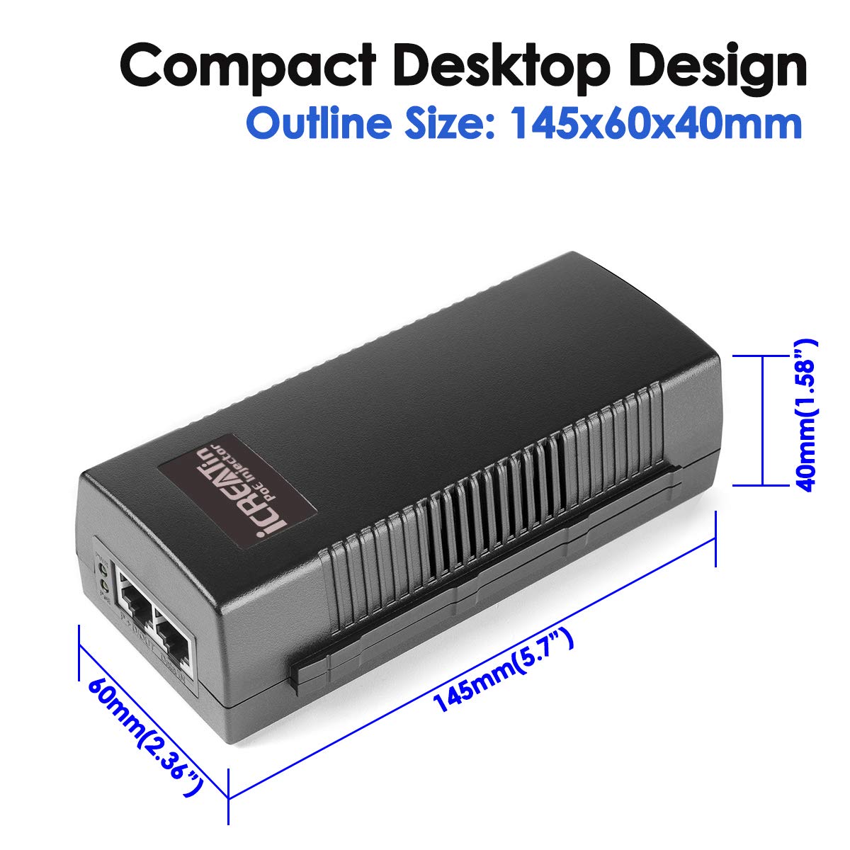 Gigabit PoE+ Injector, IEEE802.3AT/af Compliant, 30W POE Power Adapter Compatible with Ubiquiti U-POE-at, U-POE-AF, TL-PI30G, Suitable for U6 AP U6-LR, U6-LITE & U6-PRO