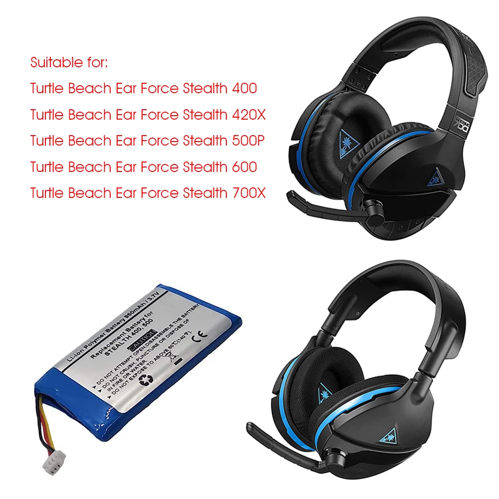Starnovo 3.7V 950mAH Replacement Battery for Turtle Beach Ear Force Stealth 400,420X,Stealth 500, Stealth 600, 700X, FT603048P Wireless Headset