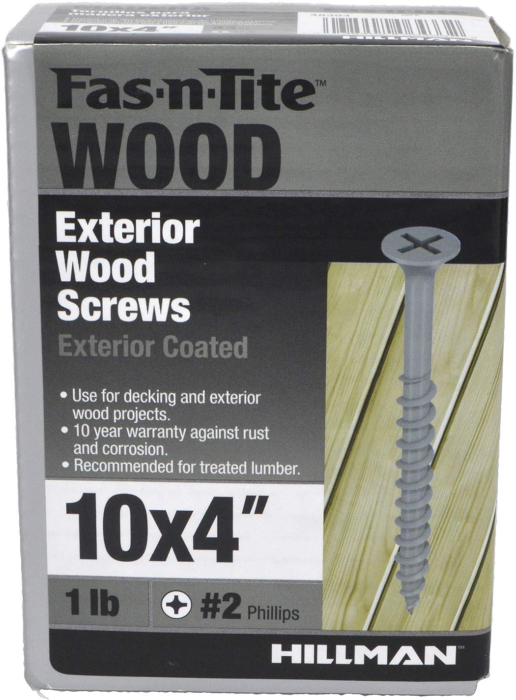 Fas-n-Tite Exterior Coated Wood Screw - 1lb Box (#10 x 4")