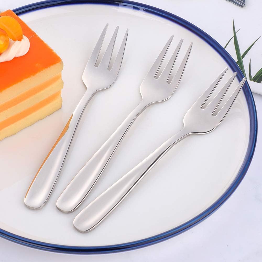 Polishing Stainless Steel Set/Dessert Fork,Portable Cocktail Salad Water Fork, Suitable For Party Travel，Appetizing Vegetable Small Fork
