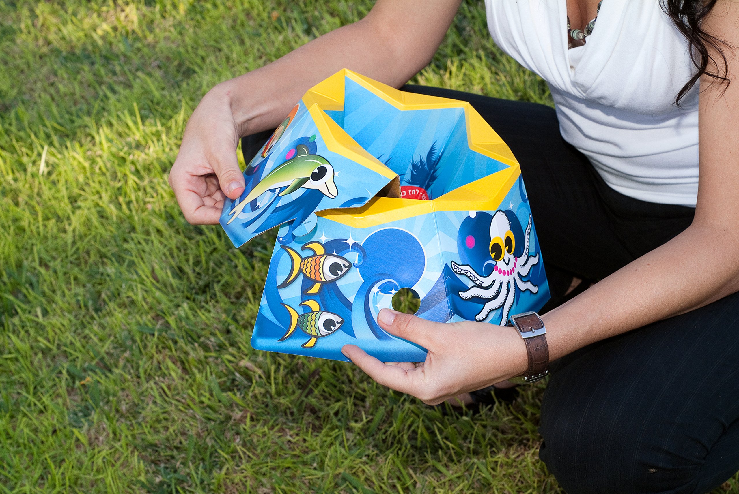 COMFYDO! Travel Potty Foldable Disposable Multiple-Use Potty Training (Ocean Fun) (Blue)