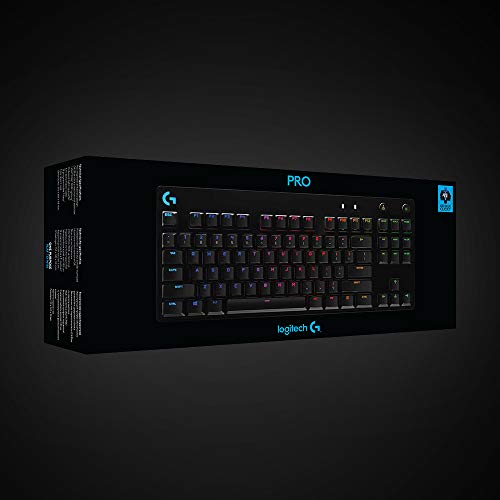 Logitech G Pro Mechanical Gaming Keyboard Qwertz, Ultraportable Design Without Numeric Keypad, Removable Micro USB Cable, Backlit Keys, Black