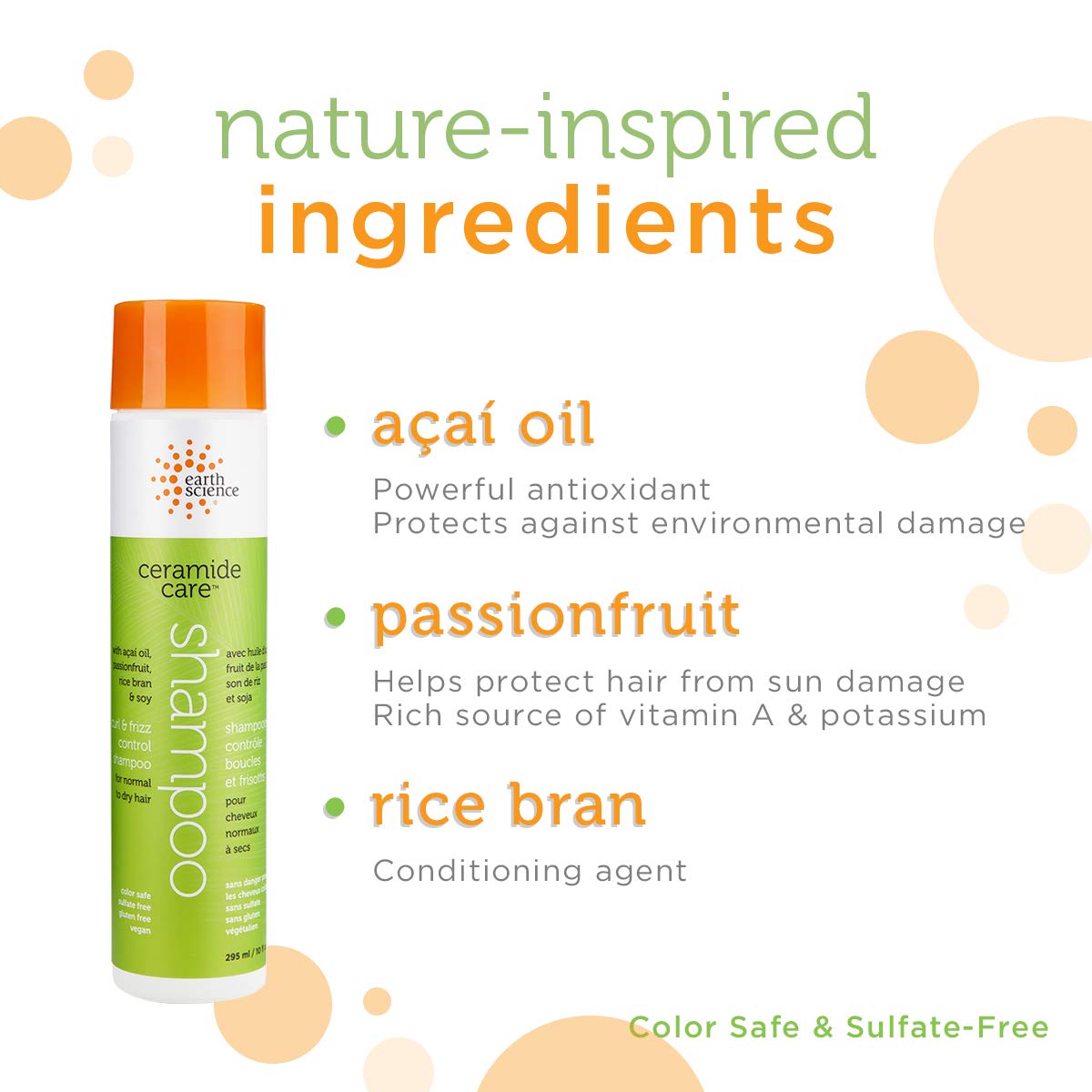 EARTH SCIENCE - CERAMIDE CARE: Curl & Frizz Control Conditioner for Normal To Dry Hair (10 oz.)