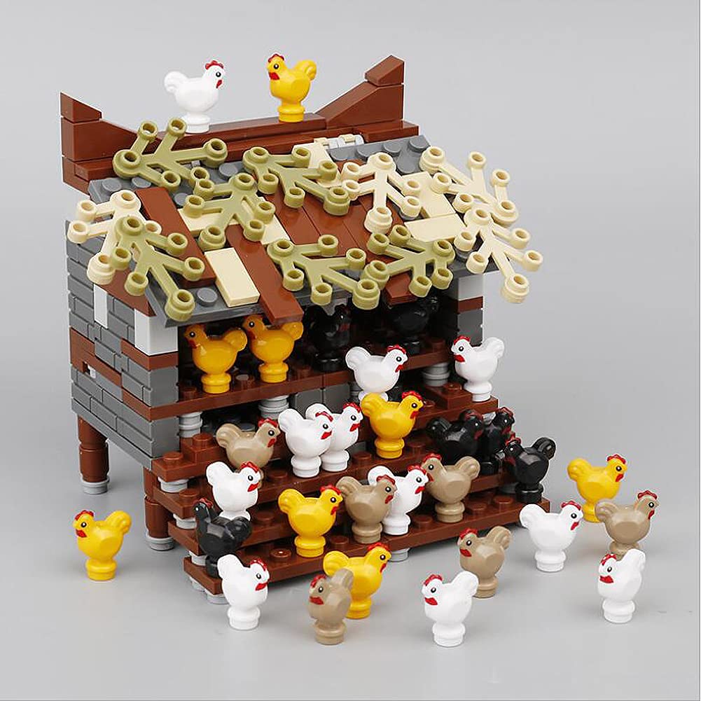 BAENRCY Cow Animal Building Blocks Animal Building Bricks Kit DIY Building Set Compatible All Major Brands (Chicken)