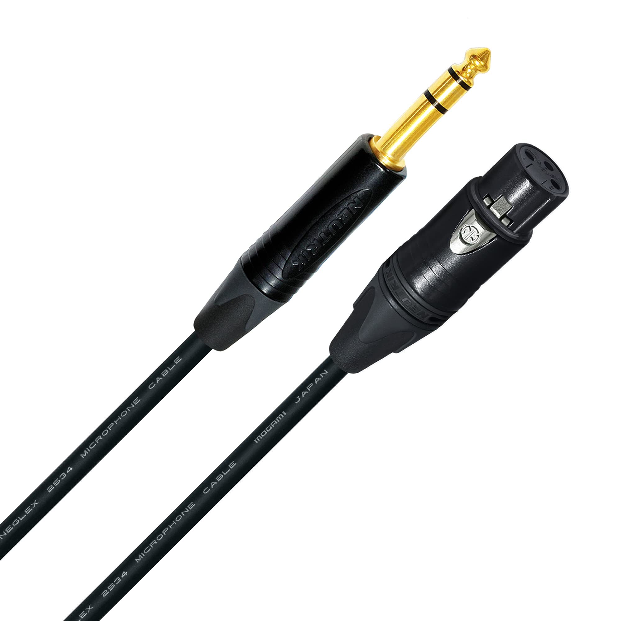 5 Foot - Quad Balanced Patch Cable CUSTOM MADE By WORLDS BEST CABLES – using Mogami 2534 wire and Neutrik NC3FXX-B Female XLR & NP3X-B TRS Stereo Phone Plug.
