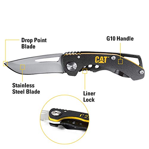 CAT980010 Caterpillar Framelock, Black G10 Handle, 2"