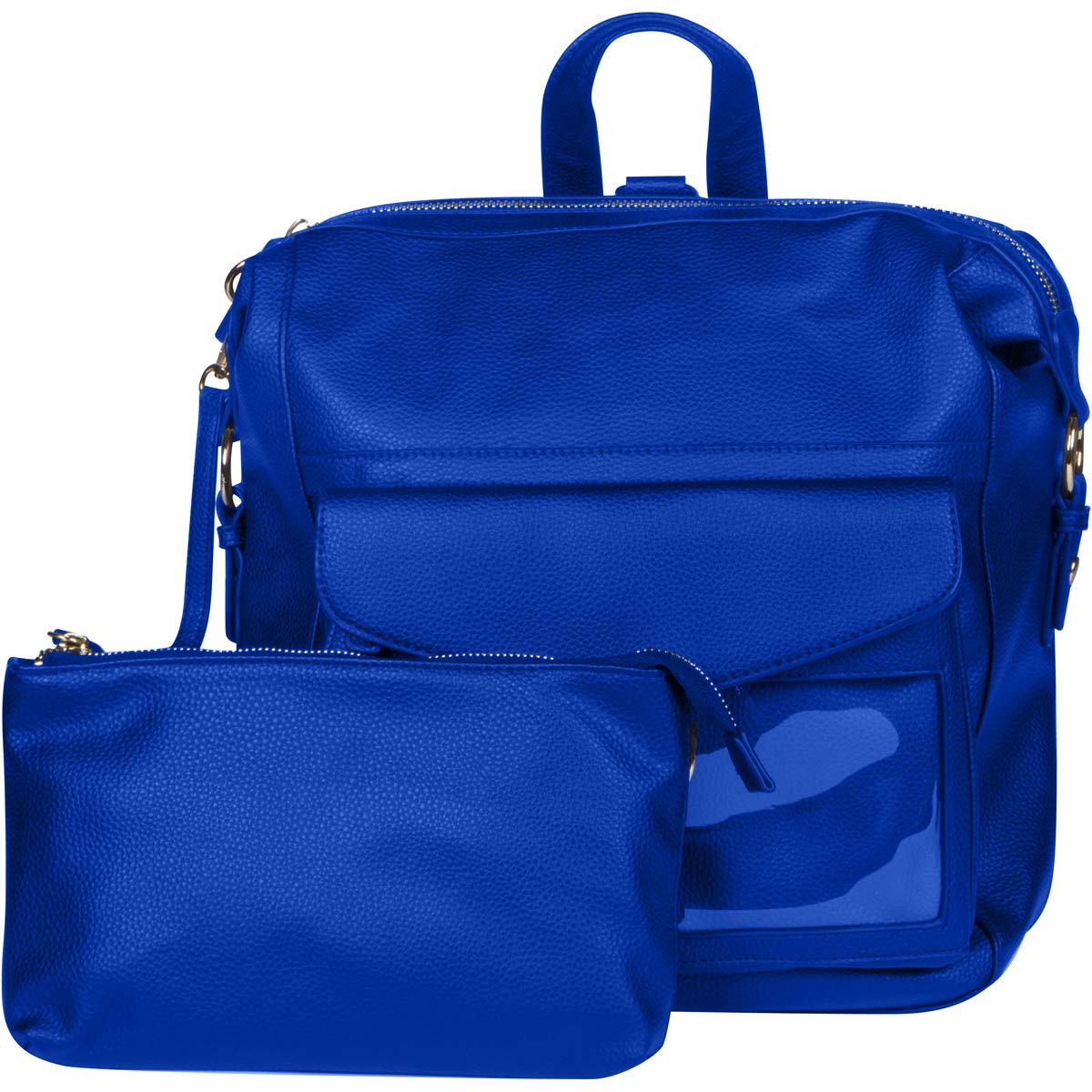 5 In 1 Backpack WOW Display Bag Tote With Detachable Crossbody Bag (Royal Blue - Gold Hardware)