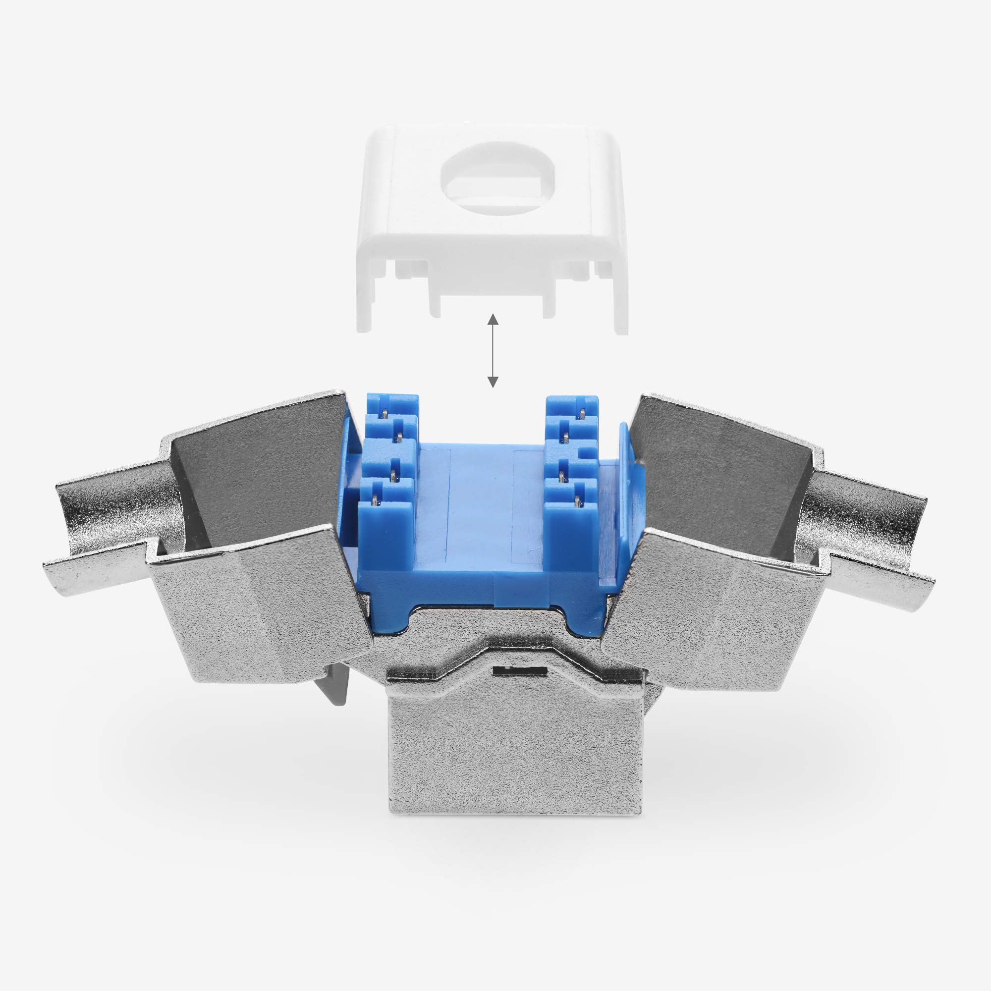 kwmobile Keystone Module Jacks - 6 Piece CAT-8 Shielded Keystone Jack RJ45 Cat 8 Ethernet Module 40 Gbit with Shielded Metal Housing