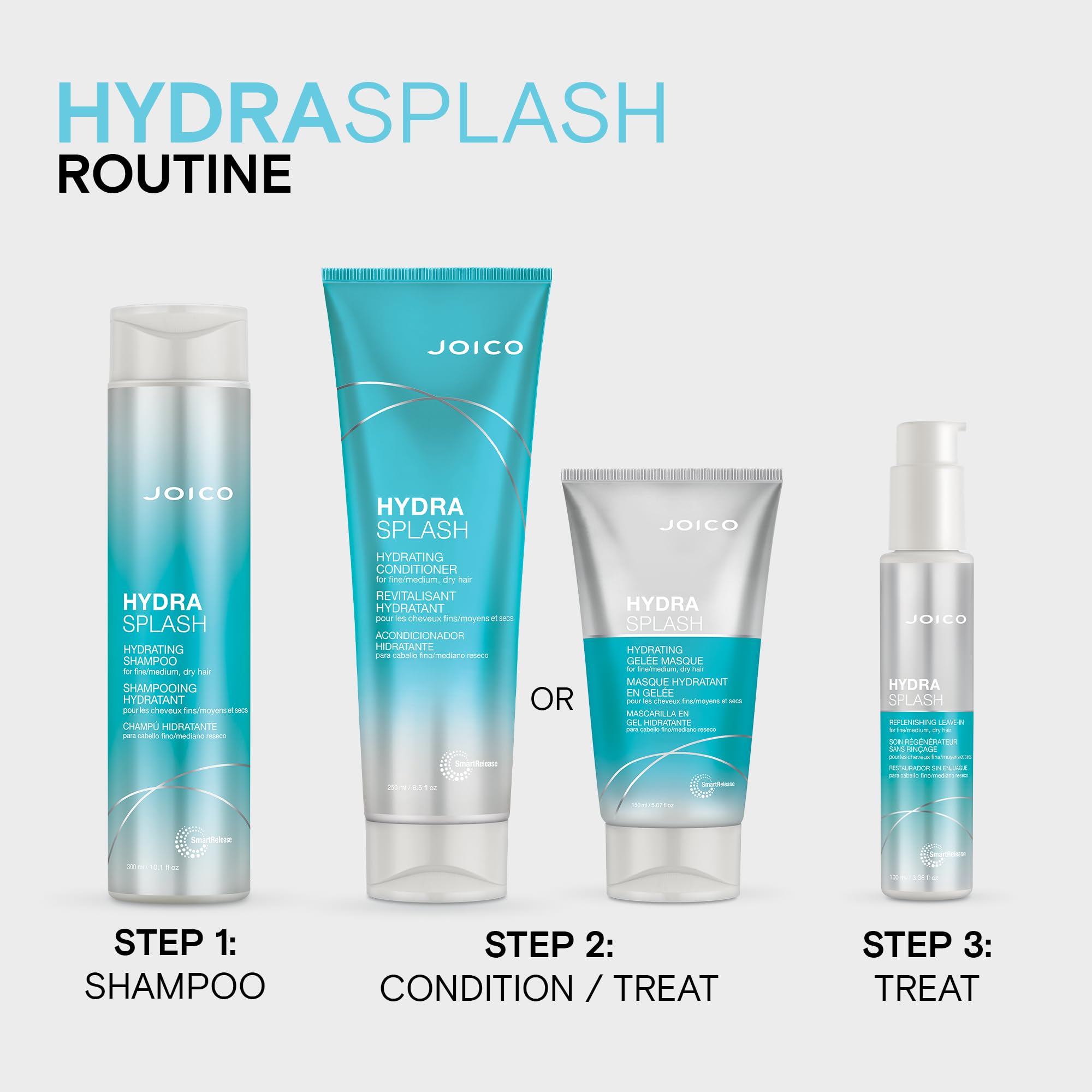 Joico HydraSplash Hydrating Shampoo | For Fine, Medium, Dry Hair | Replenish Moisture | Add Hydration & Softness | With Sea Kelp & Coconut Water | 10.1 Fl Oz