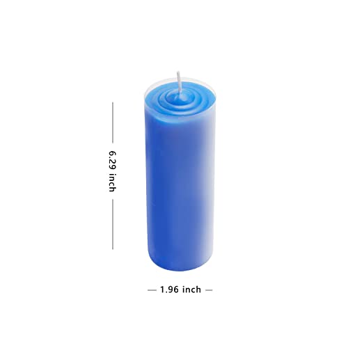 4 Pack 2 x 6 Inch Taper Pillar Candles Scented Pillar Candles for Home Restaurants Church Weddings Party Suppies,Blue