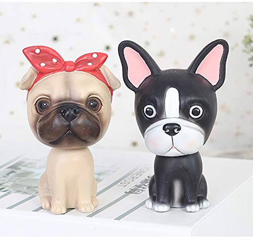 Bobbleheads Pug, Cute Car Dashboard Bobble Head Dog Decoration Funny Shaking Head Animal Puppy Decor