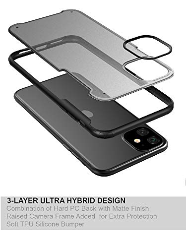 ZILLKO Compatible with iPhone 11 Case - Military Grade Drop Protection - Shockproof Phone Armor - Scratch Resistant - Lightweight - Slim Protective - Hybrid Case Designed for iPhone 11 6.1" - Black