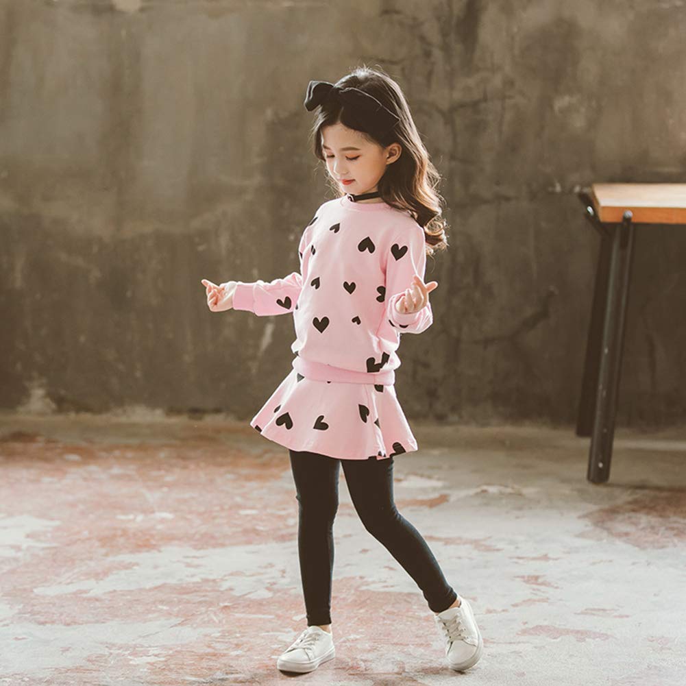 Little Girl Clothes Infant Outfits Set 2 Pieces Long Sleeved Tops and Pants (Pink, 2-3 T)
