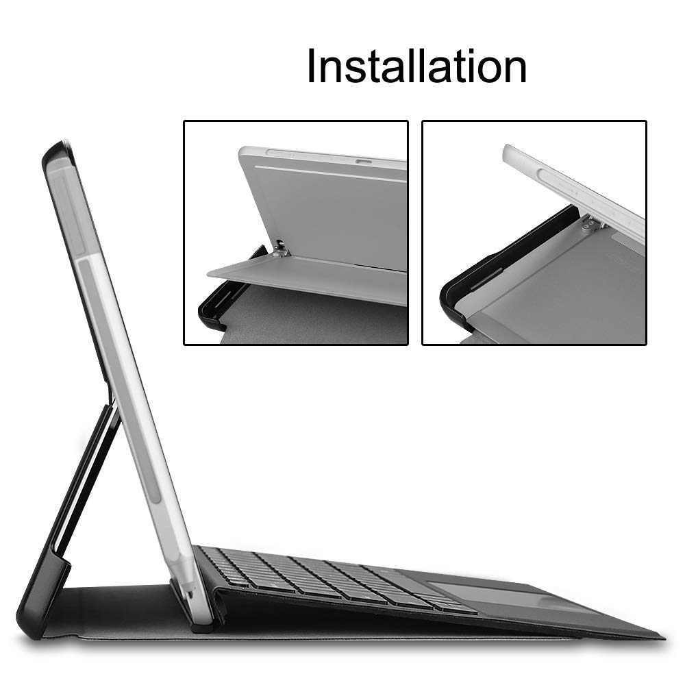 Gylint Case for Surface Go 4 2023 /Go 3 2021 /Go 2 2020 /Surface Go 2018, Slim Fit Leather Smart Case Cover with Pencel Holder for Microsoft Surface Go Flower