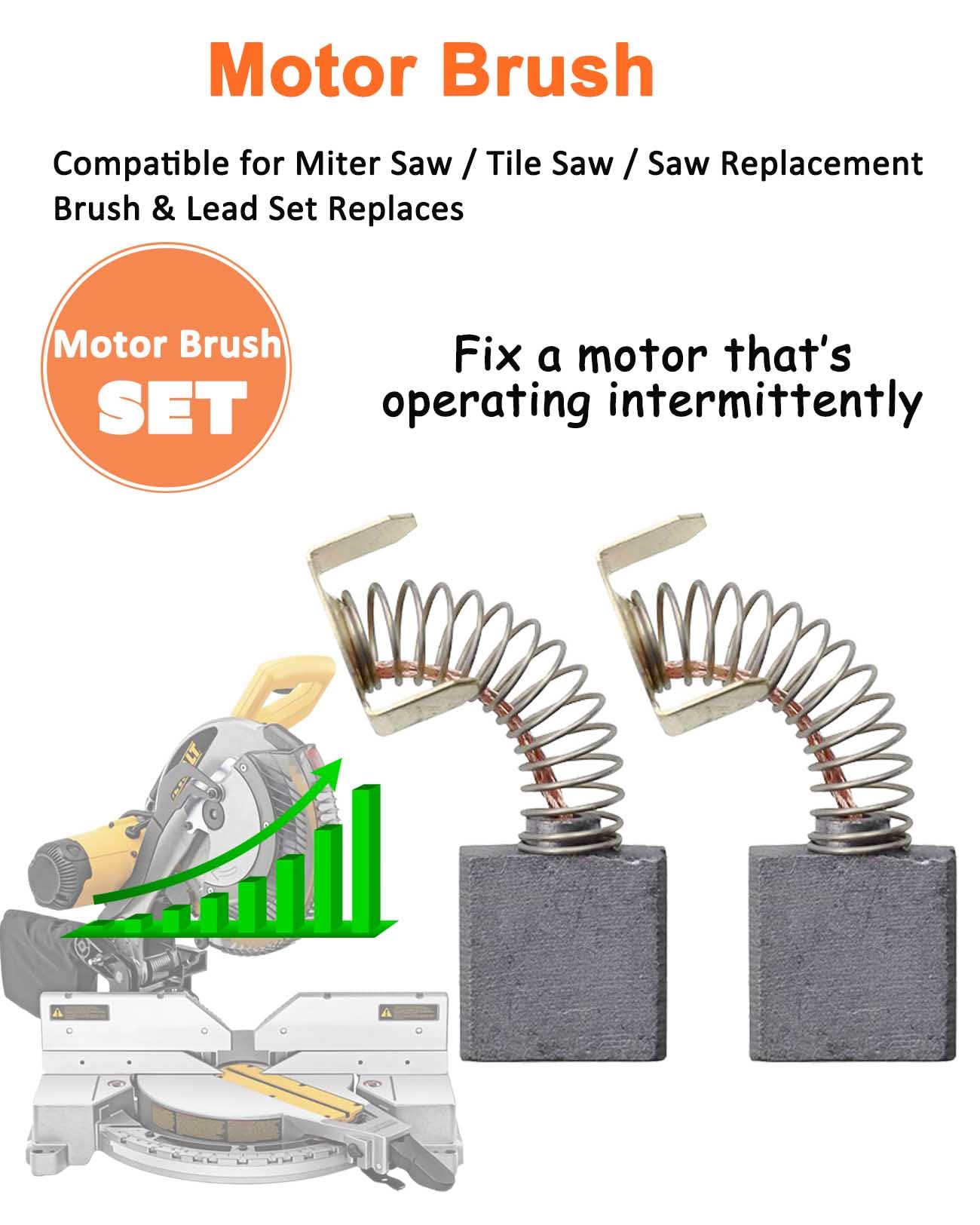 614367-00 Replacement Carbones para Accessories, 4-Pack Carbon Motor Brush Compatible with D24000 / DW713 / DW715 / DW716, Also Replaces 5140024-30/0502025007 / 999044