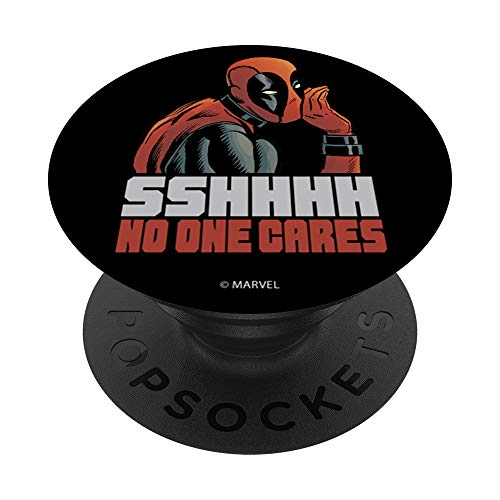 Marvel Deadpool Sshhhh No One Cares PopSockets PopGrip: Swappable Grip for Phones & Tablets