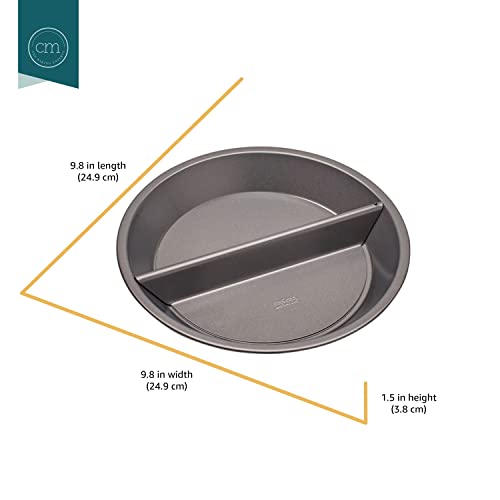 Chicago Metallic Professional Non-Stick Split Decision Pie Pan, 9-Inch, Gray