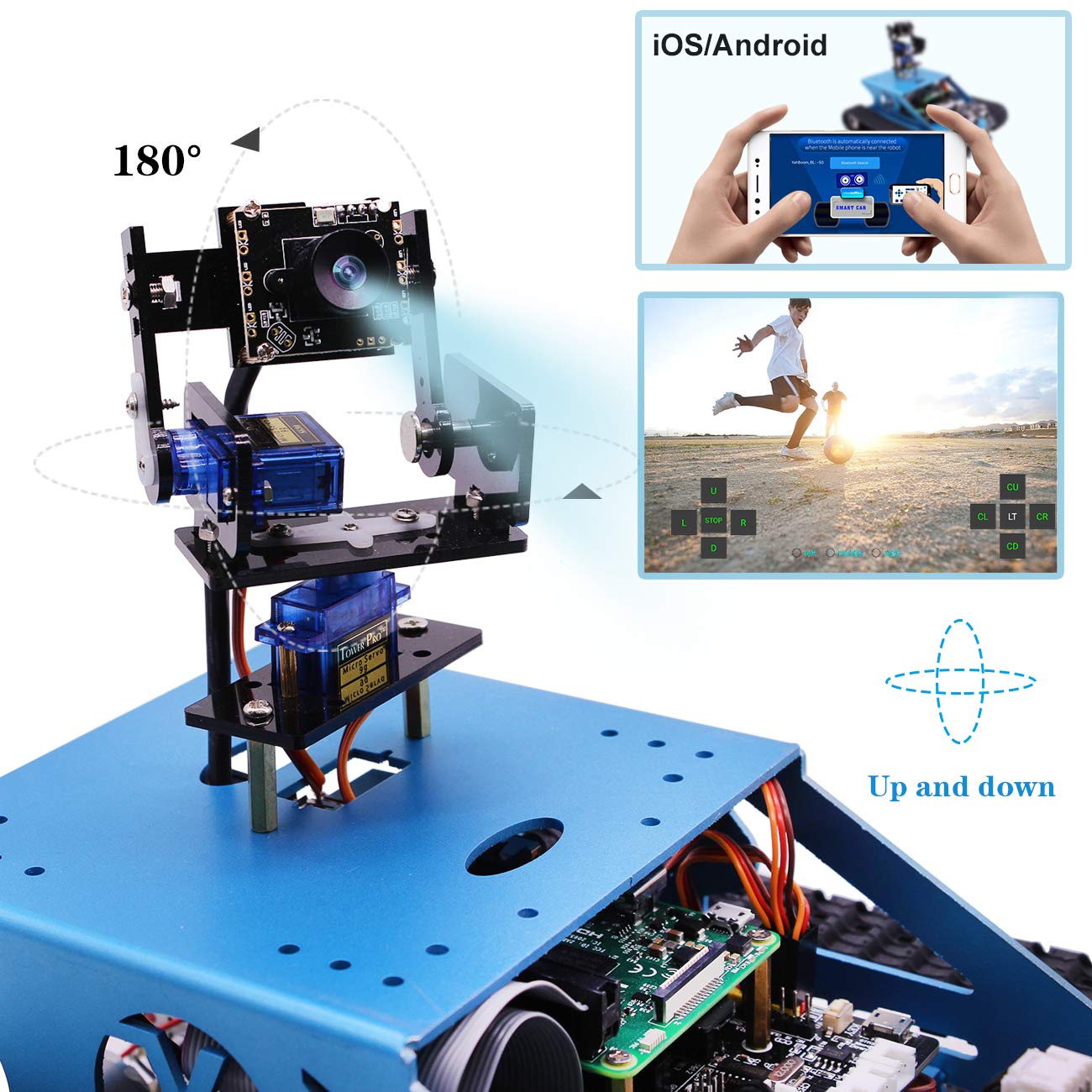 Yahboom AI Robot Kit Tank Chassis for Raspberry Pi 4B Camera Starter Kit Python Programmable Electronic Science Project DIY Smart Car Robotics for 16+ (Without Pi 4B)