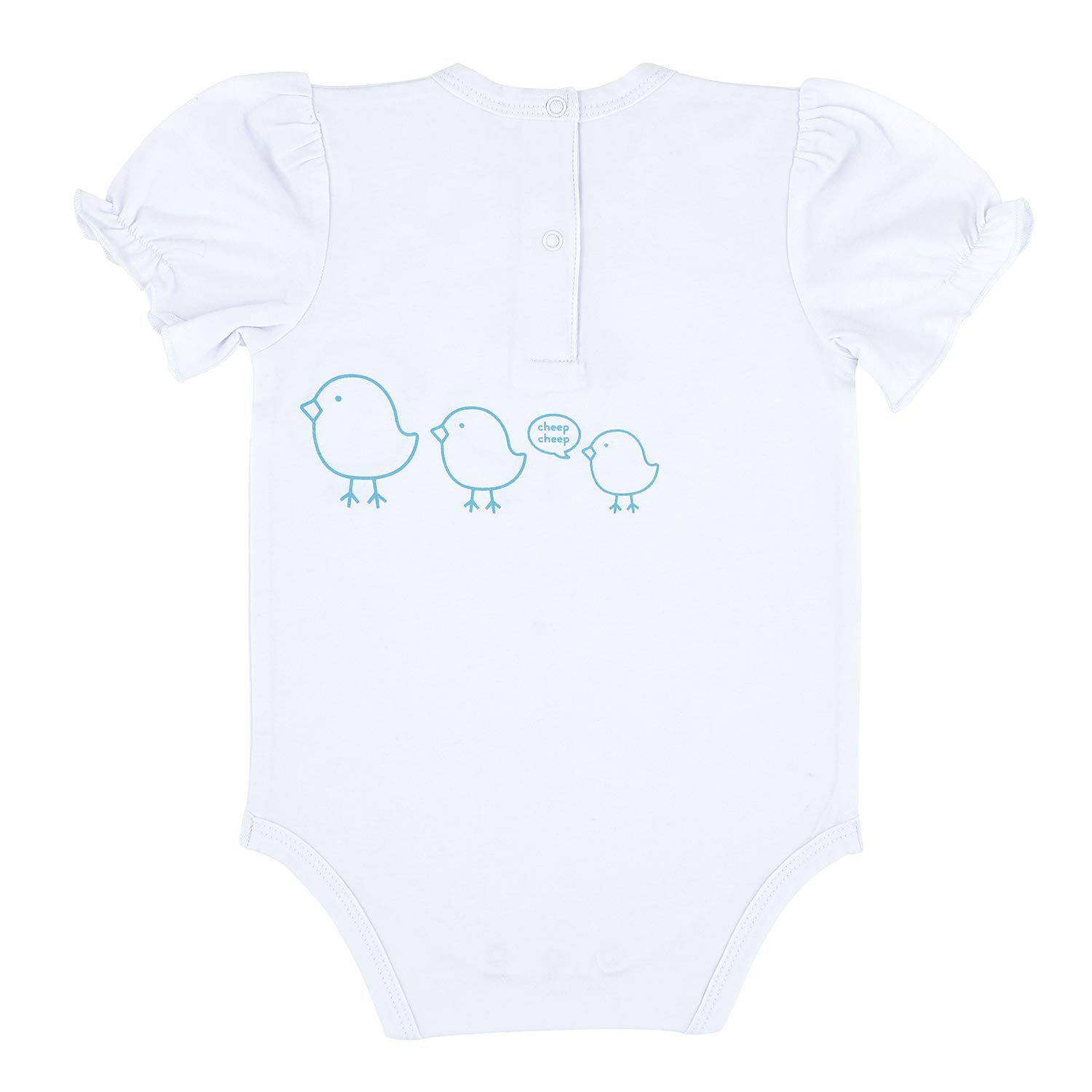 Stephan Baby Snapshirt-Style Diaper Cover, White + Blue Birdies, Fits 6-12 Months